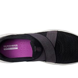 Skechers Women's GO Walk Flex-Lilly Sneaker, Black/Purple, 10.5