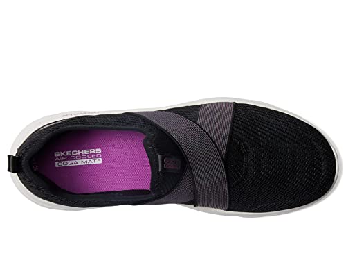 Skechers Women's GO Walk Flex-Lilly Sneaker, Black/Purple, 10.5