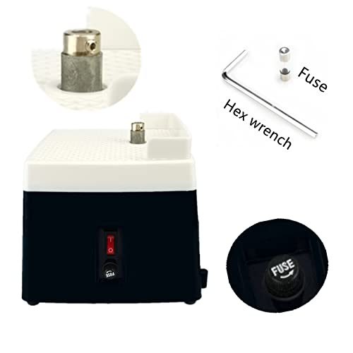 SYLPHID Portable Mini Glass Grinder 110V Stained Grinder Machine for Diamond Ceramic Shell Art DIY, Free 5/8'' Grinder Bits Included (With Baffle/Black)