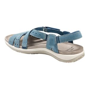 Earth Origins Women’s Sammie, Sandals for Casual, Everyday - Teal - 8 Wide