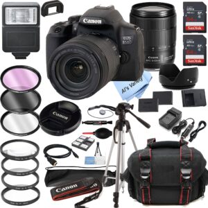 canon eos 850d (rebel t8i) dslr camera w/ 18-135mm f/3.5-5.6 is usm zoom lens + 128gb memory + case + tripod + filters (34pc bundle)