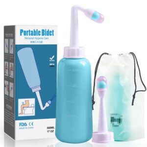 postpartum care bottle, inverted nursing bottle spray bottle, travel bidet, woman and mother and baby wash 2 in 1 handheld personal bidet bottle 500ml, resistant to 100ºc, bonus bag (green)