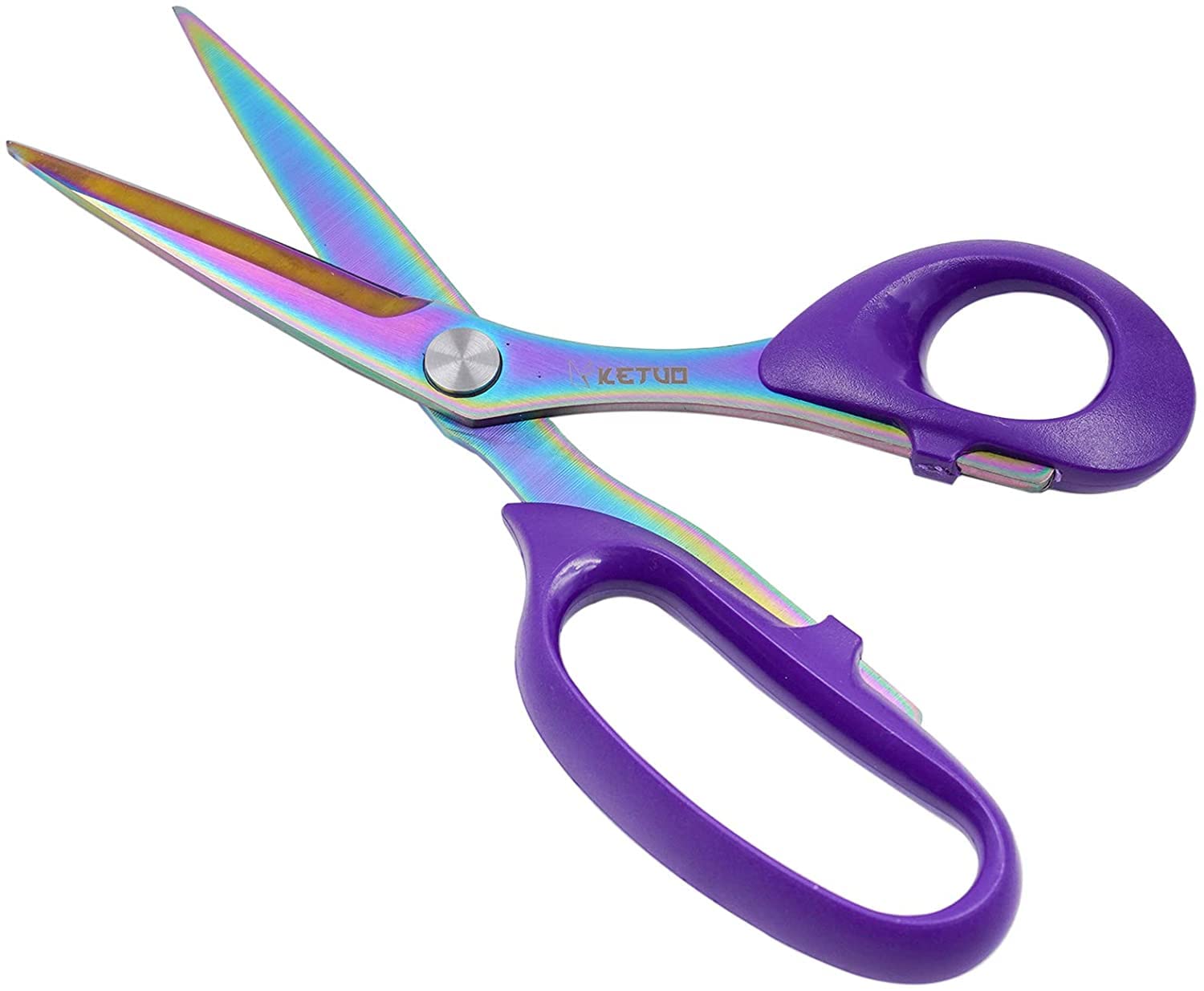 Ketuo Extra Sharp Sewing Scissors Heavy Duty Titanium Coating Forged Stainless Steel Multi-Purpose Shears for Fabric Leather, Dressmaking, Tailoring, Quilting, Home & Office, Art & School (10 Inch)