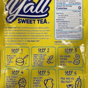 Y'all Sweet Tea - Pack of 10 Perfect Batch Tea Bags - One Gallon Size (Caffeinated)