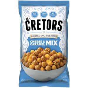 g.h. cretors’ gourmet caramel corn popcorn – irresistible cheese & rich caramel flavor in convenient individual bags, 7.5 oz (6 pack)