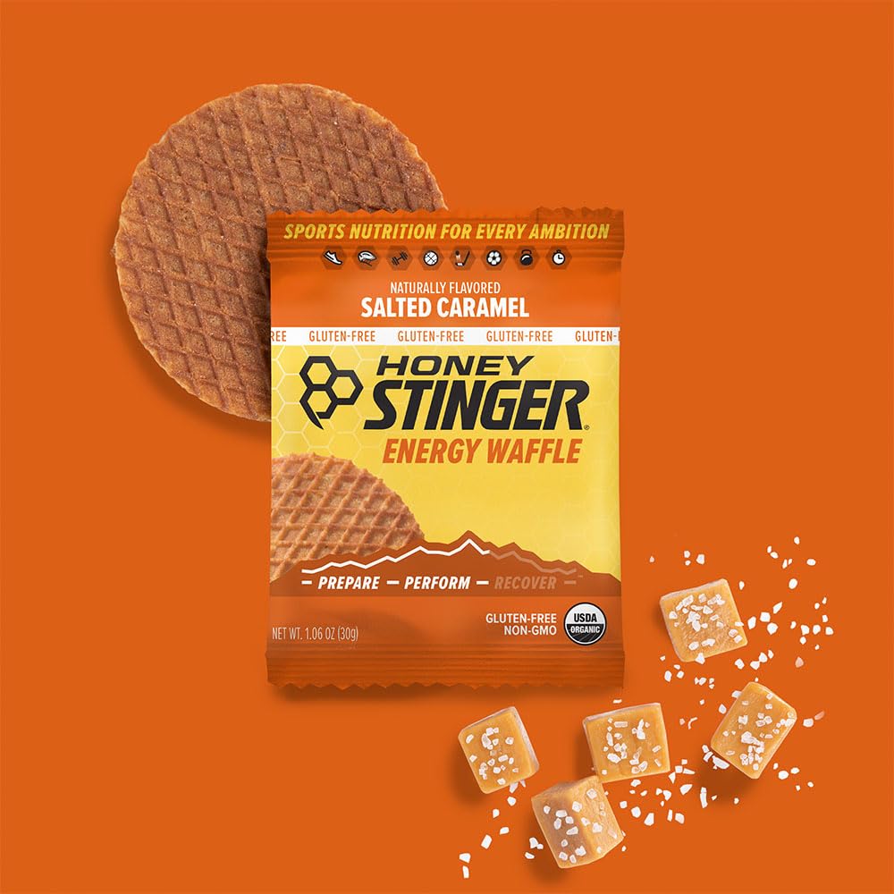 Honey Stinger Gluten Free Organic Waffles | 12 Count Variety Pack With Sticker | Energy Source for Any Activity | 4 Units Each of Salted Caramel, Cinnamon and Cookies & Cream