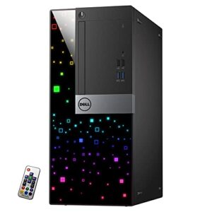 dell custom built rgb lights pc optiplex mini tower computer intel core i5-6500 quad-core processor 8gb ram 512gb solid state storage (ssd) ~ windows 10 ~ wi-fi ~ keyboard & mouse (renewed)