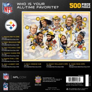 Baby Fanatic MasterPieces 500 Piece Sports Jigsaw Puzzle for Adults - NFL Pittsburgh Steelers All-Time Greats - 15x21