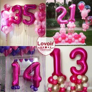 40 Inch Hot Pink Number 4 Balloon Large Size Jumbo Digit Mylar Foil Helium Bright Pink Balloons for Birthday Party Celebration Decorations Graduations Anniversary Baby Shower Photo Shoot