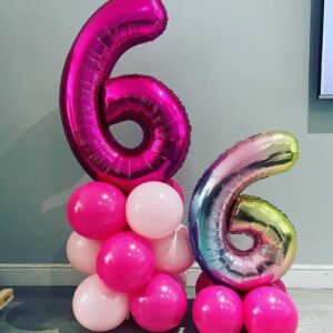 40 Inch Hot Pink Number 4 Balloon Large Size Jumbo Digit Mylar Foil Helium Bright Pink Balloons for Birthday Party Celebration Decorations Graduations Anniversary Baby Shower Photo Shoot