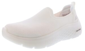 skechers women's gowalk hyper burst grand smile slip on sneaker, white, 9