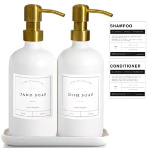 dish soap dispenser for kitchen, hand soap dispenser tray, gold soap dispenser bathroom, mouthwash dispenser shampoo and conditioner dispenser, glass soap dispenser kitchen soap dispenser set