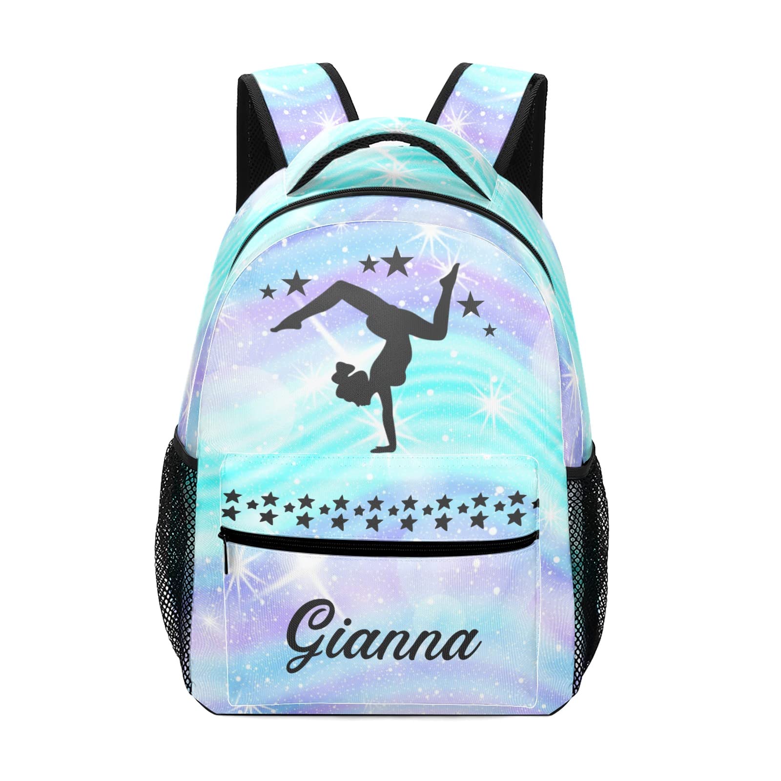 Gymnastic Purple Blue Personalized School Backpack Bags Kids Backpack for Teen Boys Girls Travel Backpack