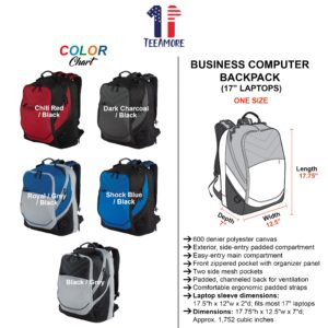 TEEAMORE Custom Travel Laptop Backpack Add Your Embroidered Logo Computer Water Resistant Bag Dark Charcoal Black