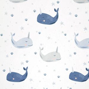 Lush Decor Narwhal Starfish Soft & Plush Changing Pad Cover, 32" x 16" x 5", Blue & Gray