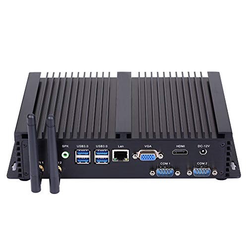 HUNSN Fanless Industrial Computer, IPC, Mini PC, Windows 11 or Linux Ubuntu, Intel Core I5 10310U, IM03, AC VGA, HDMI, LAN, 2 x COM RS232, 3 x USB2.0, 4 x USB3.0, 16G RAM 512G SSD