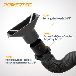 POWERTEC 70208V 2-1/4 Inch Dust Collection Flexible Hose Kit,Black