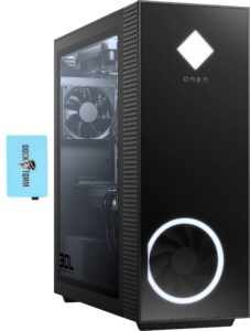 hp omen gt13 gaming & entertainment desktop pc (amd ryzen 5 5600g 6-core, 16gb ram, 1tb ssd, radeon rx 6600 xt, wifi, bluetooth, hdmi, usb 3.1, display port, jet black, win 11 home) with hub