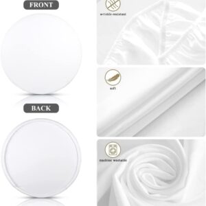 DASHAN White Round Backdrop Cover 6.5x6.5ft Polyester Pure White Birthday Party Photography Background Banquet Press Conference Performance Cake Table Decor for Adult Kids Portrait Photo Studio Props