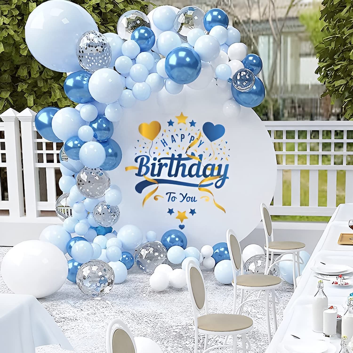 DASHAN White Round Backdrop Cover 6.5x6.5ft Polyester Pure White Birthday Party Photography Background Banquet Press Conference Performance Cake Table Decor for Adult Kids Portrait Photo Studio Props