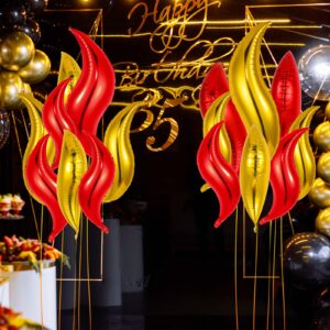 16 Pcs Fire Balloon 24 Inch Firefighter Birthday Party Decorations Fire Truck Birthday Party Supplies Fake Campfire for Hunting Fireman Party Supplies Fire Truck Birthday Party