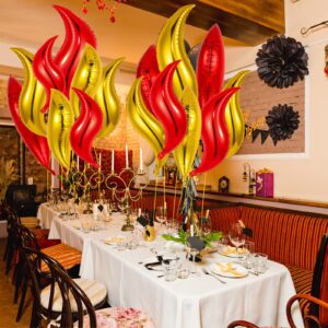 16 Pcs Fire Balloon 24 Inch Firefighter Birthday Party Decorations Fire Truck Birthday Party Supplies Fake Campfire for Hunting Fireman Party Supplies Fire Truck Birthday Party