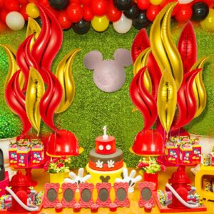 16 Pcs Fire Balloon 24 Inch Firefighter Birthday Party Decorations Fire Truck Birthday Party Supplies Fake Campfire for Hunting Fireman Party Supplies Fire Truck Birthday Party