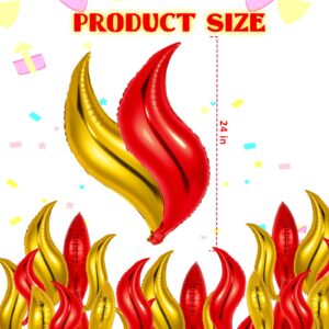 16 Pcs Fire Balloon 24 Inch Firefighter Birthday Party Decorations Fire Truck Birthday Party Supplies Fake Campfire for Hunting Fireman Party Supplies Fire Truck Birthday Party