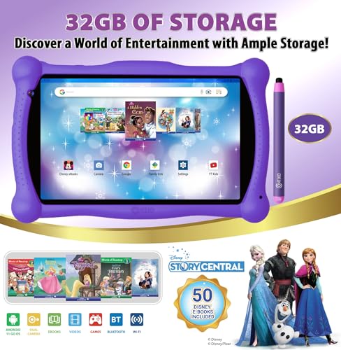 Contixo 7 inch Kids Learning Tablet, Bluetooth Kids Wireless Headphone and Tablet Bag Bundle with Teacher Approved apps and Parent Control - Purple Set