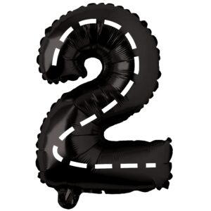 partytreasuresco race car balloon birthday party decorations for boys - racecar party supplies happy birthday decorations - number balloons for party decor - balloon numbers (number 2)