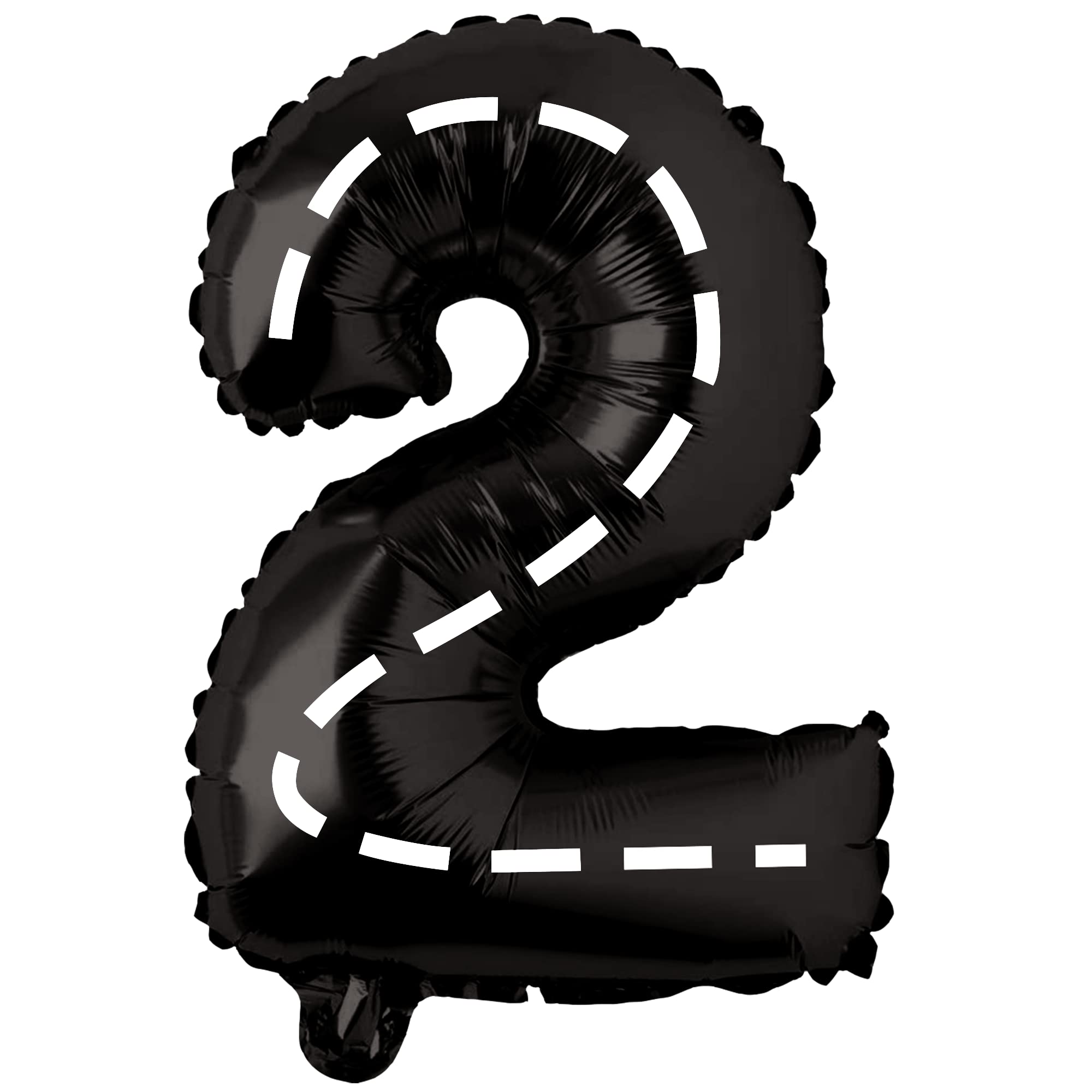 PartyTreasuresCo Race Car Balloon Birthday Party Decorations for Boys - Racecar Party Supplies Happy Birthday Decorations - Number Balloons for Party Decor - Balloon Numbers (Number 2)