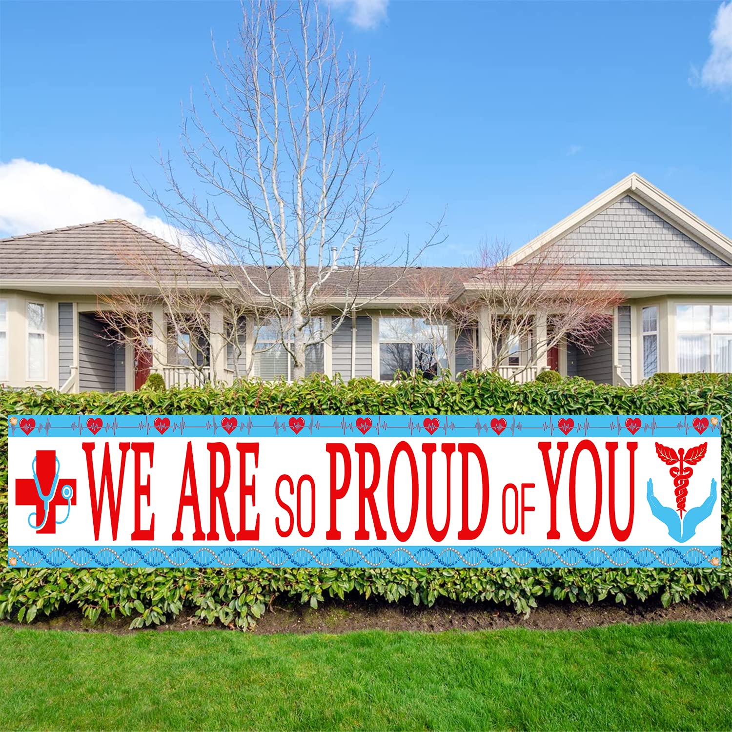 We Ara So Proud Of You Doctor Nurse Party Backdrop Banner,Medical Staff Doctor Nurse Retirement Graduation Party Decoration