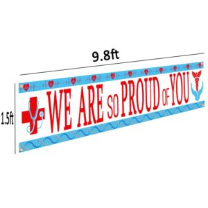 We Ara So Proud Of You Doctor Nurse Party Backdrop Banner,Medical Staff Doctor Nurse Retirement Graduation Party Decoration