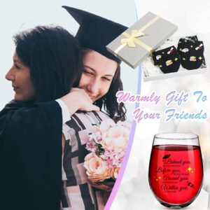 Patelai 2024 Graduation Gift Idea for Graduates, Congrats Grad Gift Set Including Graduation Wine Glass and Graduation Unisex Socks for College Graduates Daughter Friends