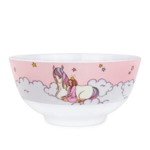 Kiz Designs Unicorn Children Dishes – Premium Melamine kids Dinnerware Set with Cup, Bowl, feeding Plate –Non-BPA and Dishwasher Safe – 3Pcs childs Dishware