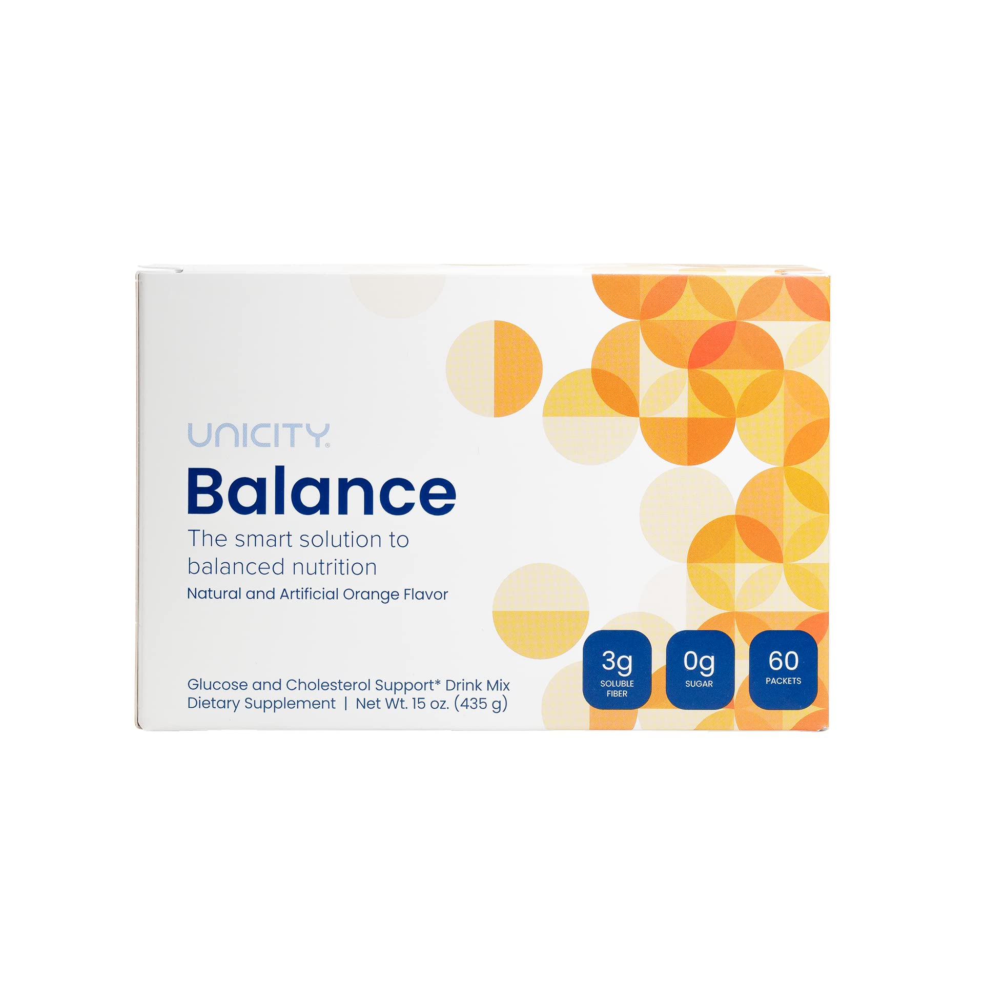 UNICITY BALANCE ORANGE - Stay Full Longer by Slowing Carbohydrate Absorption (60 Packets). Helps Support a Healthy Digestive System and Keeps Your Body Well Maintained (30-Day Supply)