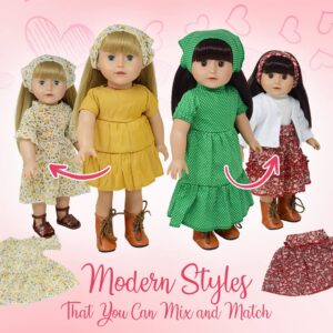 18 Inch Doll Clothes Dress and Doll Accessories (Vintage Clothing Set)