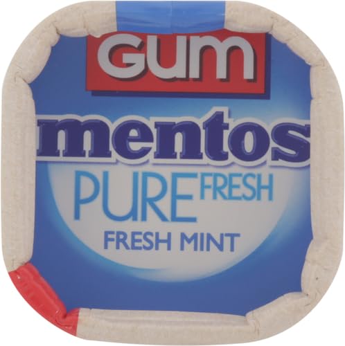 Mentos Pure Fresh Sugar-Free Chewing Gum with Xylitol, Fresh Mint, in a recyclable 90% Paperboard Bottle, 80 Piece (Pack of 1)