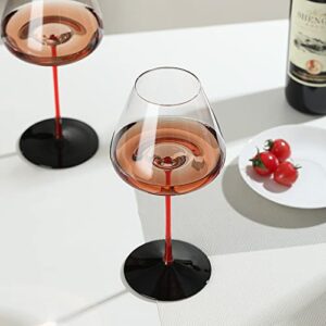 HIJIAD, a super Burgundy and Bordeaux large capacity red wine glass, handmade by master craftsmen. (2 sets) (Upgraded-Reinforced Thickness) (Classic - Normal Thickness)