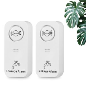 water leak detector 2 pack, 90db audio water leak detectors for home, sensitive leak and drip alert for kitchen bathroom basement