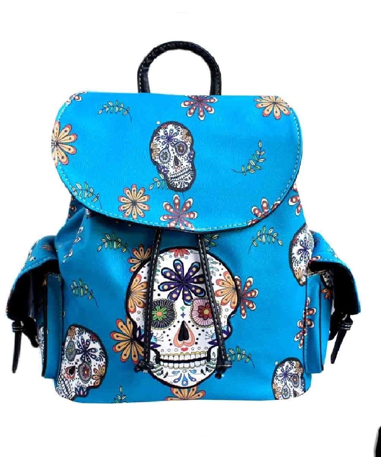 Texas West Western Sugar Skull Concealed Carry Backpack With adjustable straps in 4 colors (Turquoise)