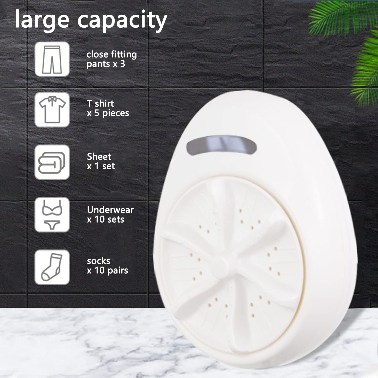 Portable Washing Machine, 120W Mini Washer Travel Clothes Underwear Washer for Compact Laundry(#1)