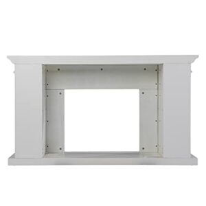 SEI Furniture Rylana Bookcase Electric Fireplace, White