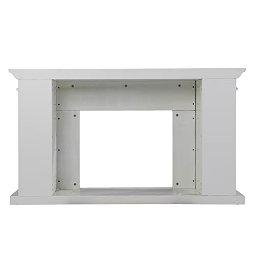 SEI Furniture Rylana Bookcase Electric Fireplace, White