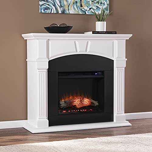 SEI Furniture Altonette Electric Fireplace, White