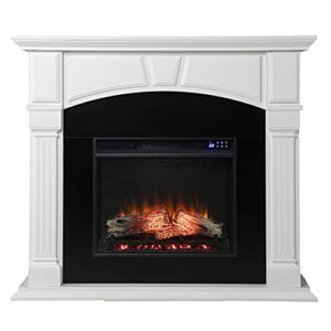 SEI Furniture Altonette Electric Fireplace, White