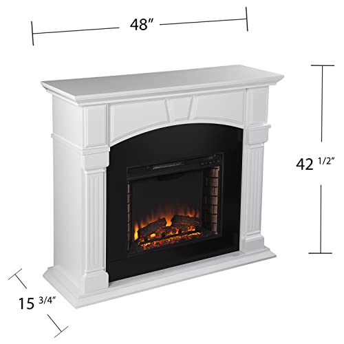 SEI Furniture Altonette Electric Fireplace, White