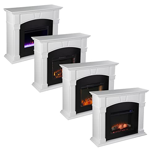 SEI Furniture Altonette Electric Fireplace, White