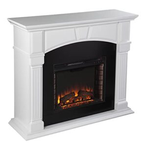 SEI Furniture Altonette Electric Fireplace, White