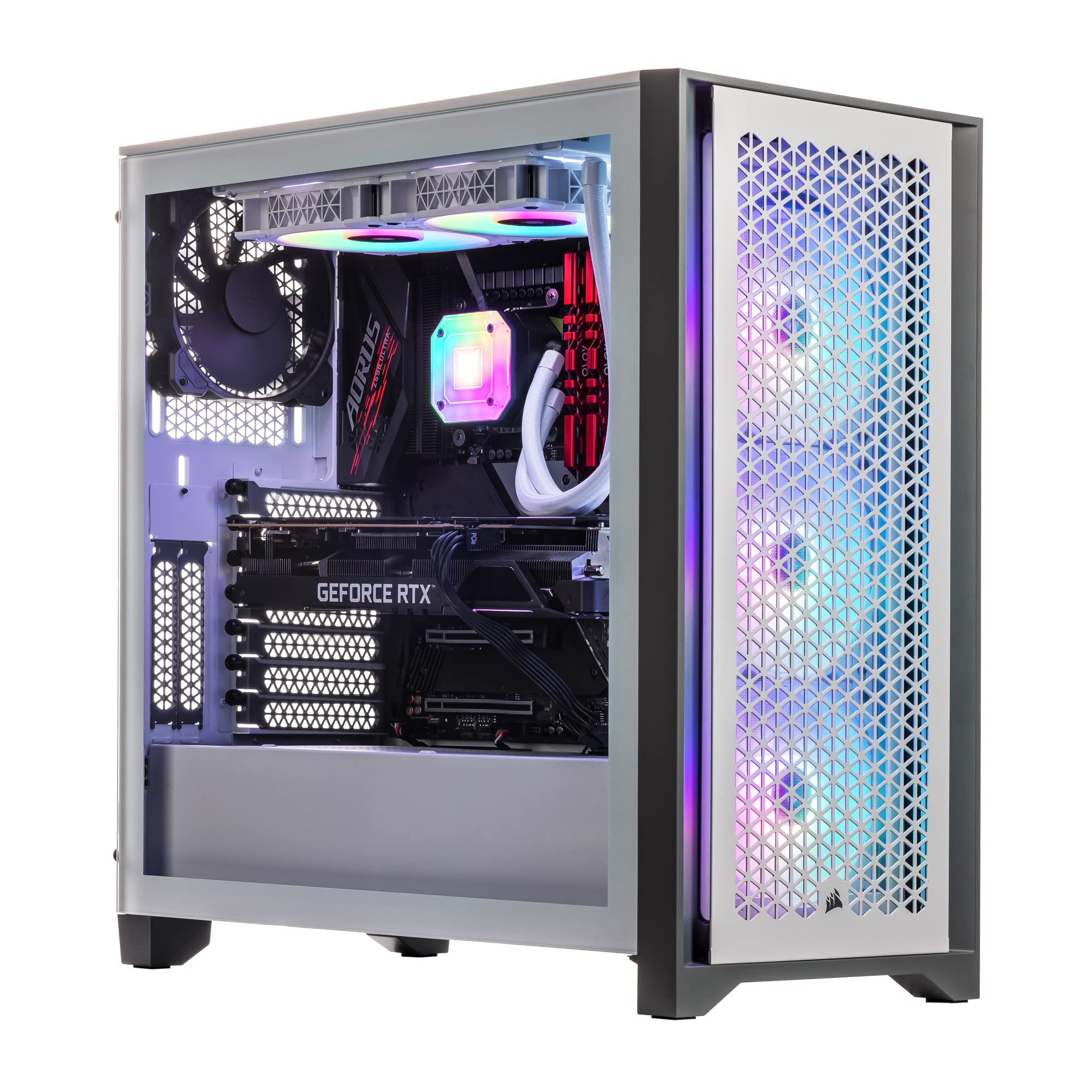 Velztorm Argentux Gaming Desktop PC (Intel i7-11700K 8-Core, 16GB DDR4, 1TB PCIe SSD, GeForce RTX 3080 10GB, 360mm AIO, RGB Fans, 750W PSU, AC WiFi, BT, Win10Home) VELZ0014